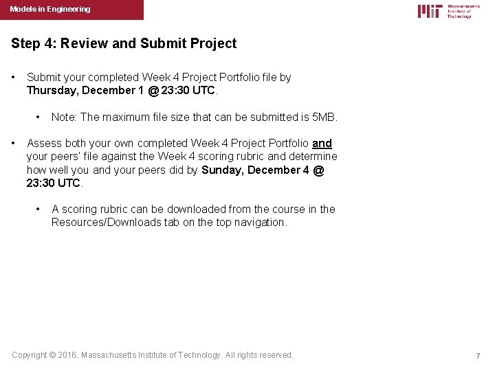 Models in Engineering Week 4 Role of Models