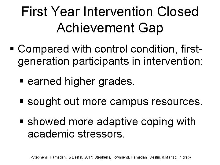 Closing the Achievement Gap for First Generation College