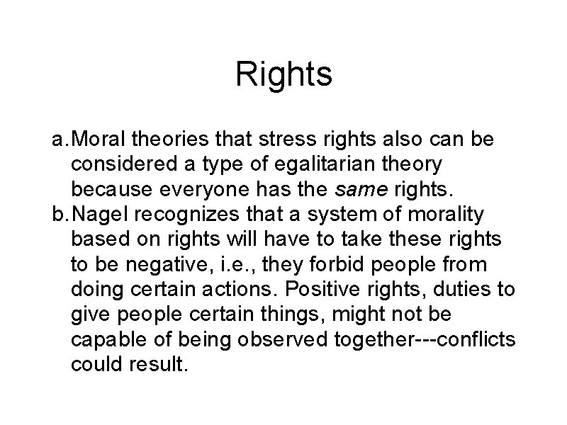 Libertarianism and the Philosophers Lecture 4 The Egalitarian