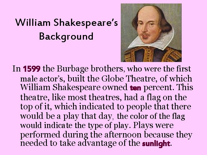 William Shakespeares Background A Fill in the Blank