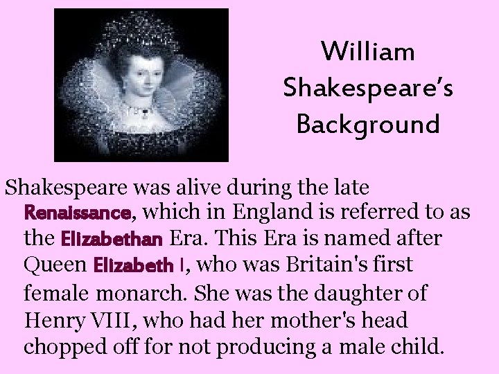 William Shakespeares Background A Fill in the Blank