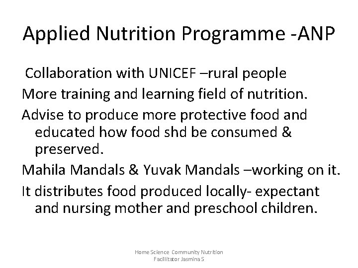 Community Nutrition National Plan of Action 1992 Facilitator