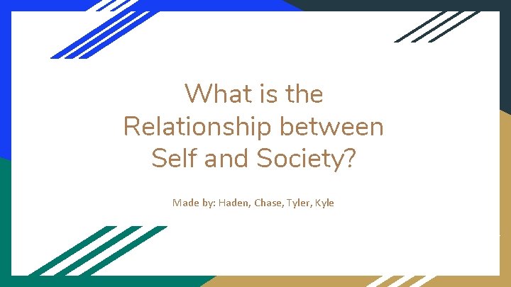 What is the Relationship between Self and Society