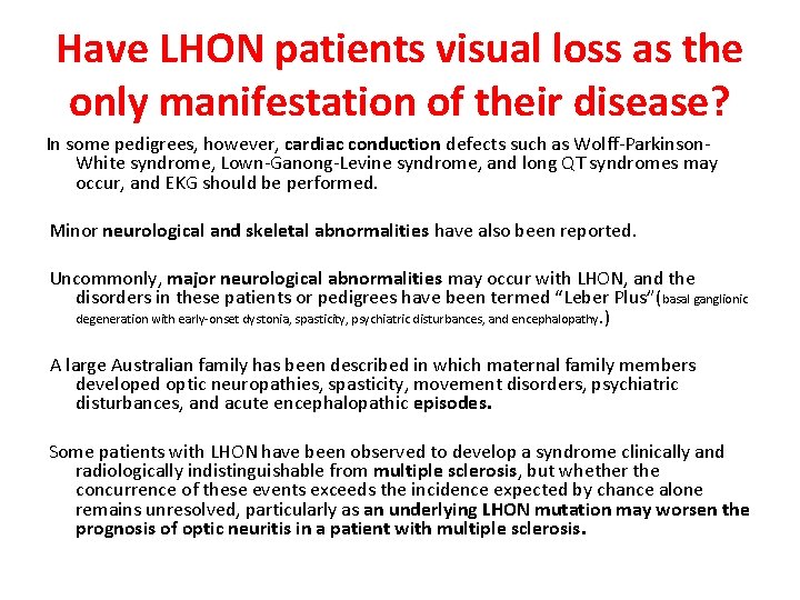 Leber hereditary optic neuropathy LHON By Dr Bita
