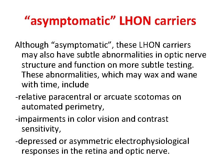Leber hereditary optic neuropathy LHON By Dr Bita
