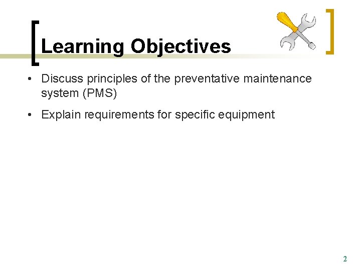 Galley Equipment Maintenance CS 1SS Foster Learning Objectives