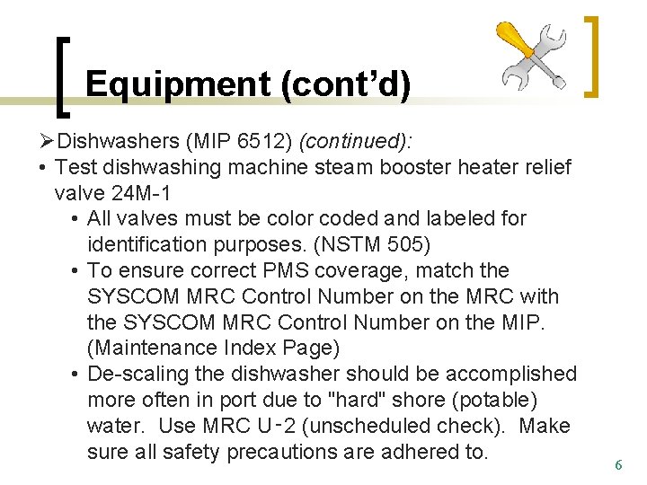 Galley Equipment Maintenance CS 1SS Foster Learning Objectives