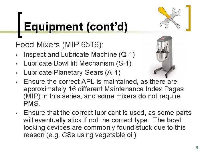 Galley Equipment Maintenance CS 1SS Foster Learning Objectives
