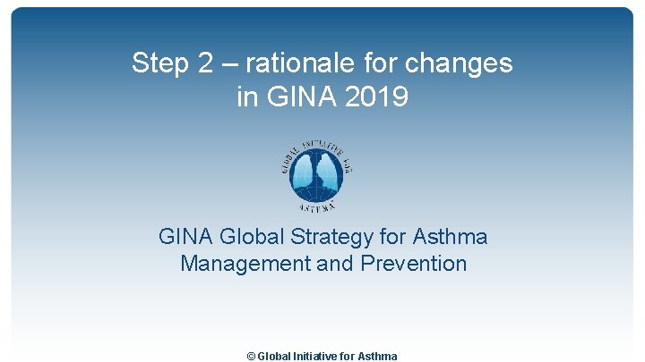 Global Initiative for Asthma GINA Whats new in