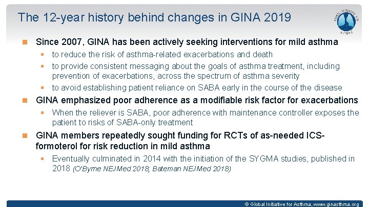 Global Initiative for Asthma GINA Whats new in