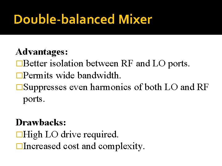 Radar And Navigational Aids Types Of Mixers In
