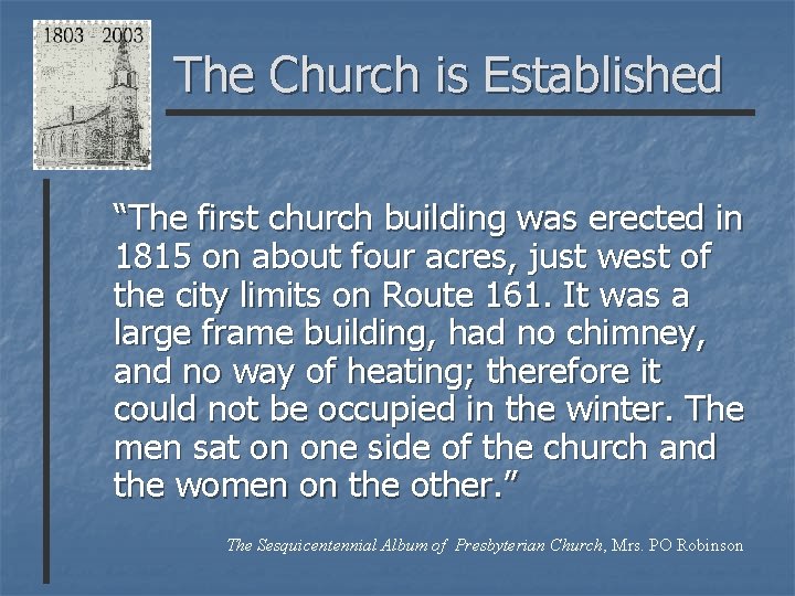 Plain City Presbyterian Church Celebrating 200 Years of