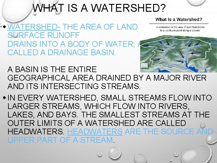 GROUNDWATER AND SURFACE WATER IN A WATERSHED HUMAN