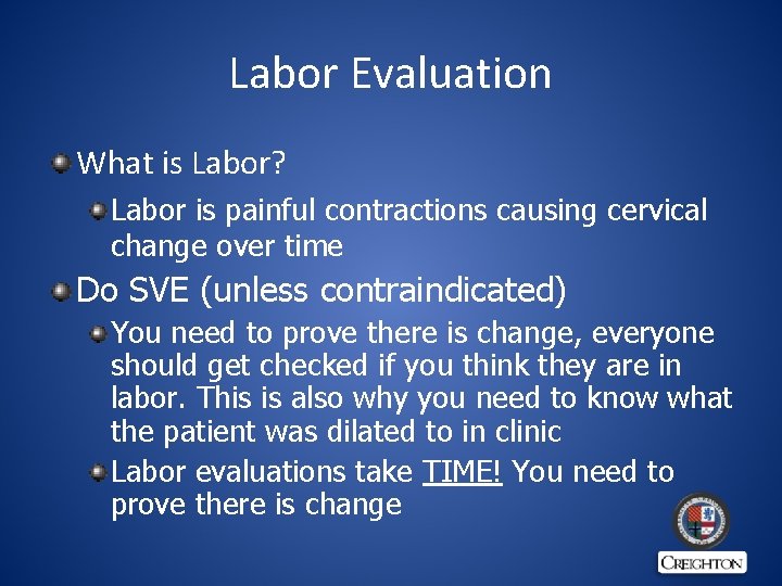 Common Triage Problems Overview Labor Evaulation Prodromal Labor