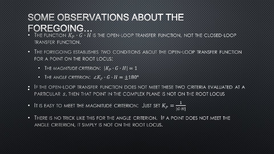 ANGLE AND MAGNITUDE CRITERIA FOR ROOT LOCUS ALPHA