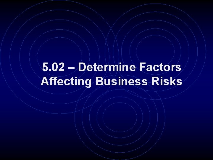 5 02 Determine Factors Affecting Business Risks Risk