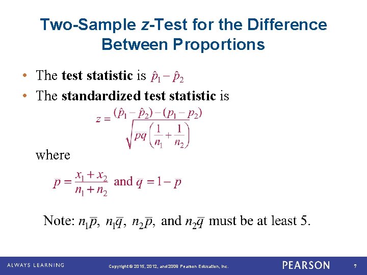 Chapter 8 Hypothesis Testing with Two Samples Copyright