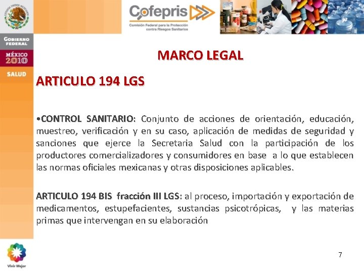 LEGISLACION CONCERNIENTE A LA REGULACION ADQUISICION DISPENSACION Y