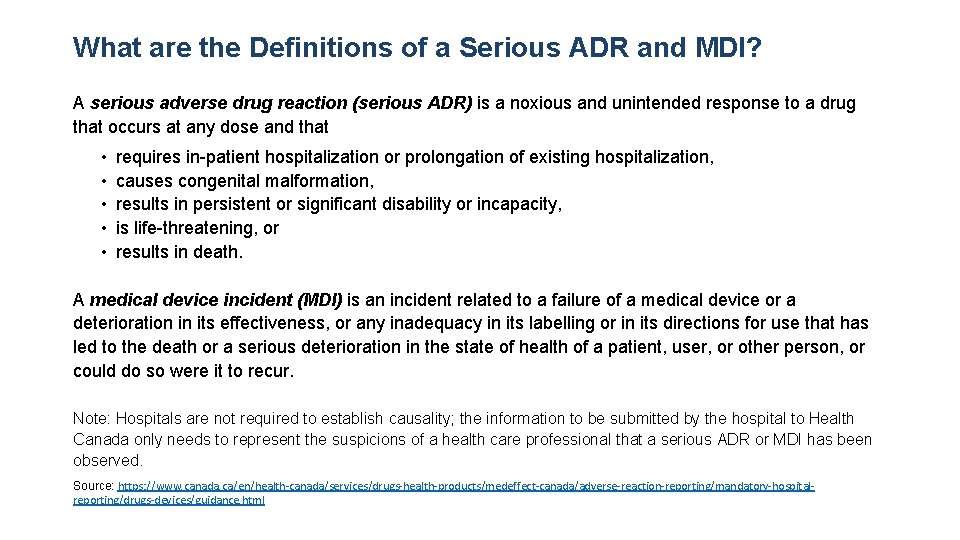 Mandatory Reporting of Serious Adverse Drug Reactions and