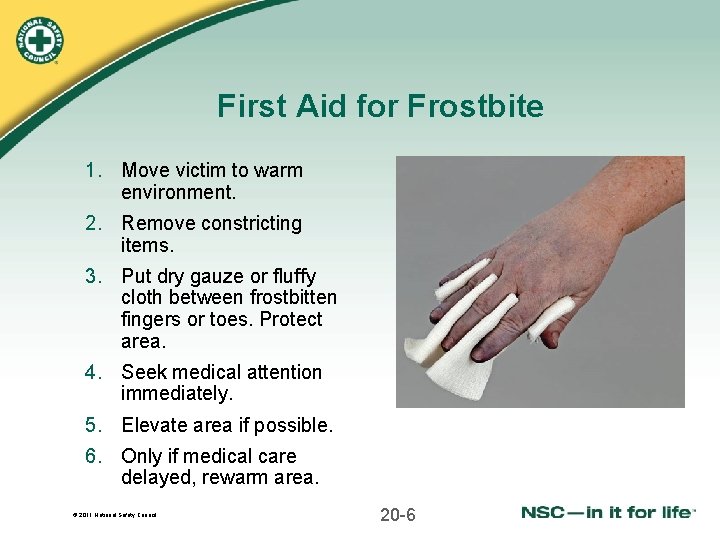 LESSON 20 COLD AND HEAT EMERGENCIES 2011 National