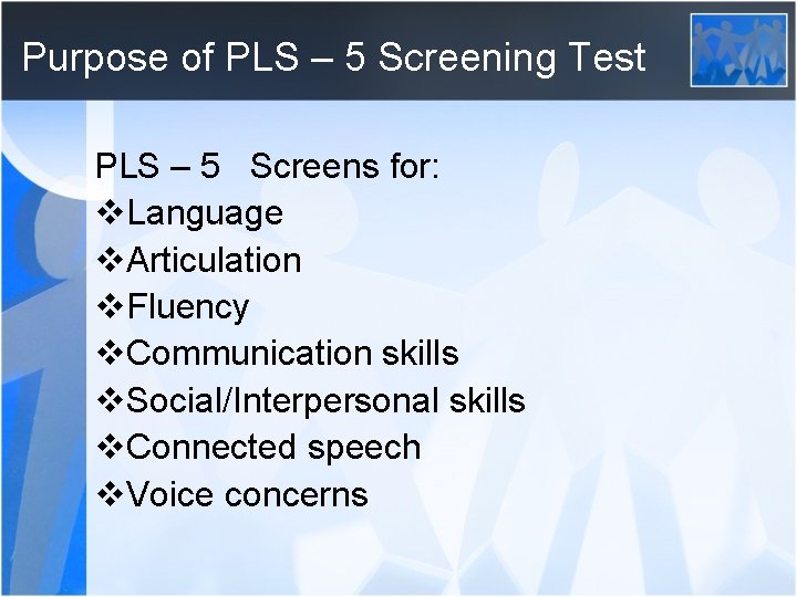 Speech and Articulation Screening Test August 12 2013