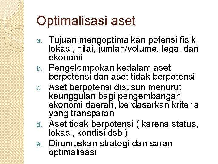 KULIAH MANAJEMEN ASET PROF DR IR H IMAN