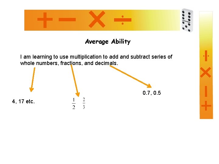 Average Ability I am learning to use multiplication