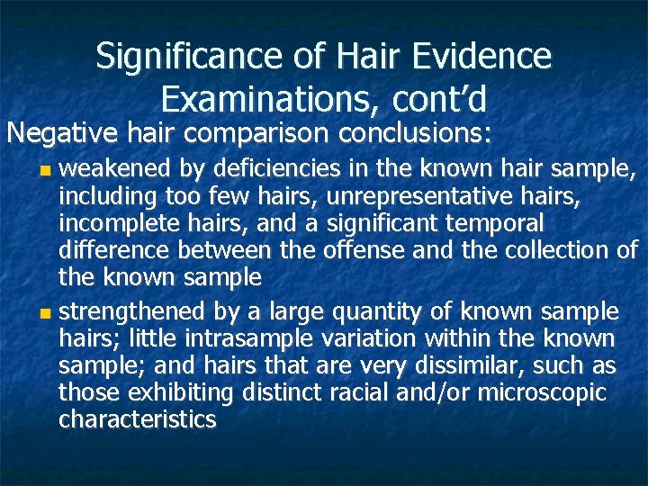 Forensic Hair Analysis What is it good for