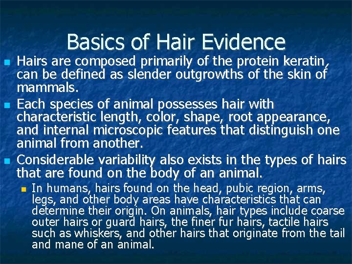 Forensic Hair Analysis What is it good for