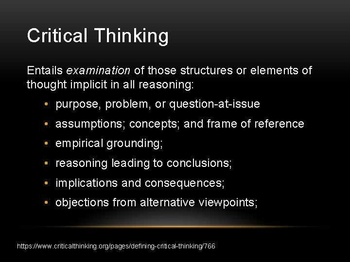 VIDEO 3 CRITICAL THINKING Bennett Goldberg Kathryn Spilios