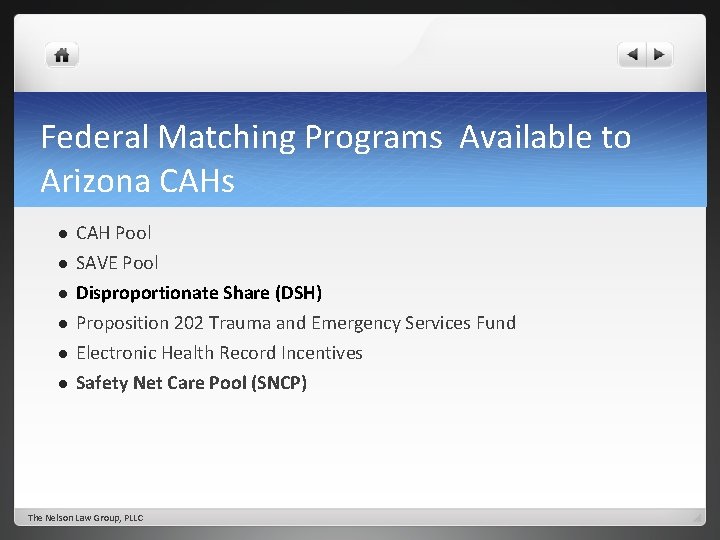 Part II Federal Matching Fund Programs Available to