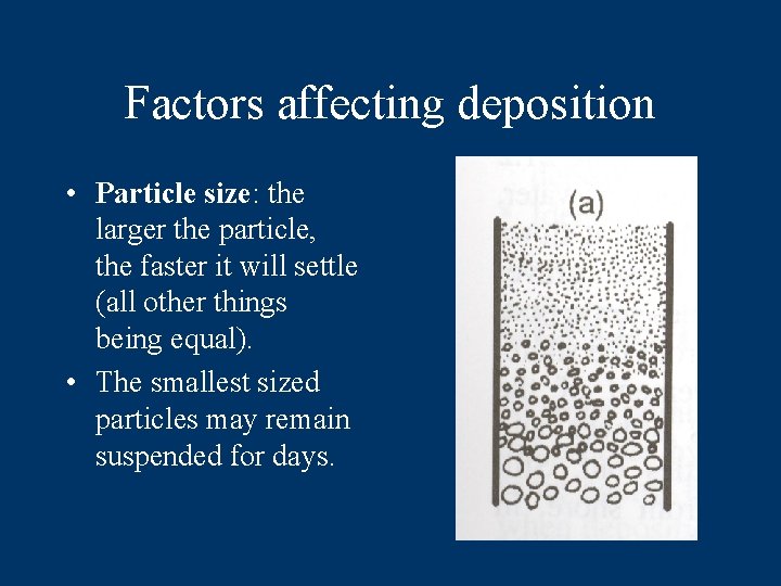 Deposition the dropping of transported materials sediments or