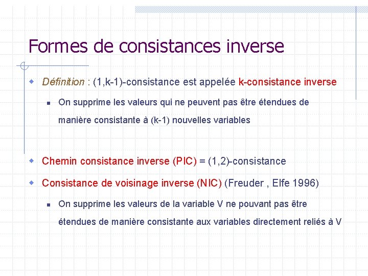 Problmes de Satisfaction de Contraintes CSP Dfinitions exemples