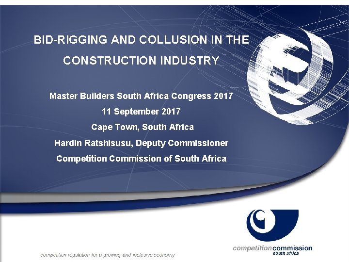 BIDRIGGING AND COLLUSION IN THE CONSTRUCTION INDUSTRY Master