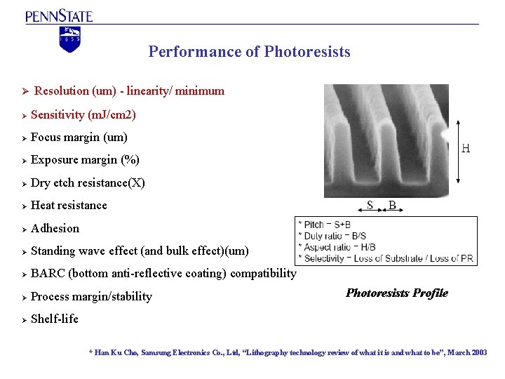 Advanced Photoresist Technology Jie Sun EE 518 Instructor
