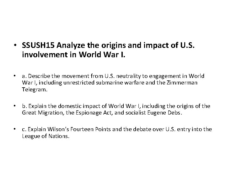 SSUSH 15 Analyze the origins and impact of