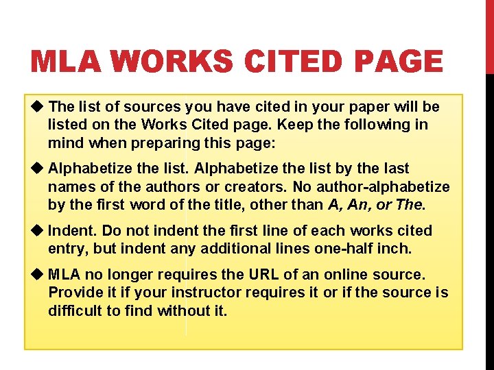 PLAGIARISM MLA FORMAT MOST ENGLISH COURSES AND SOME