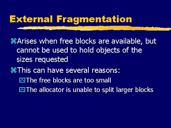 The Memory Fragmentation Problem Solved Mark S Johnstone