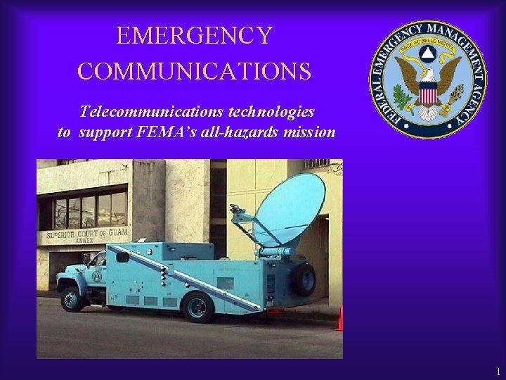 EMERGENCY COMMUNICATIONS Telecommunications technologies to support ...