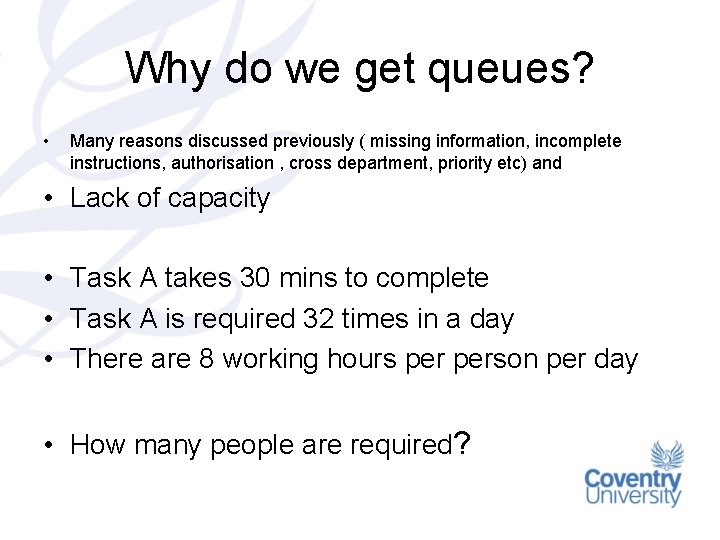 CUBIT Session 6 Capacity Planning Value added flow