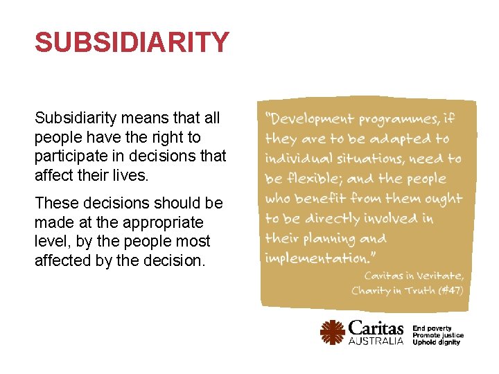 Key Principles of Catholic Social Teaching Information for