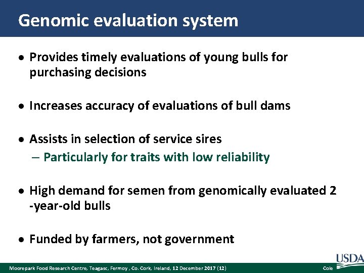Genetic improvement programs for U S dairy cattle