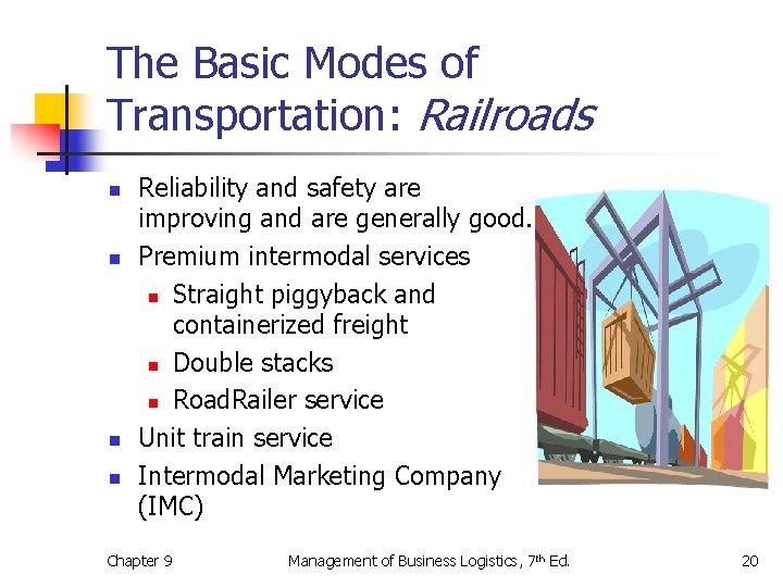Chapter 9 The Transportation System Learning ObjectivesAfter reading