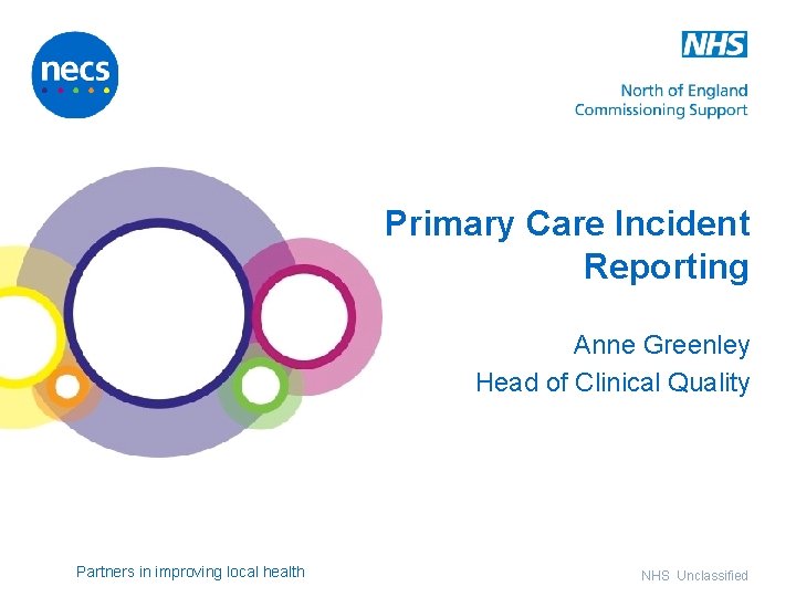 Primary Care Incident Reporting Anne Greenley Head of