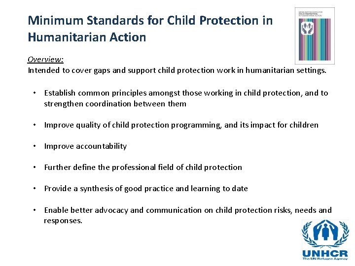 Minimum Standards for Child Protection and the UNHCR