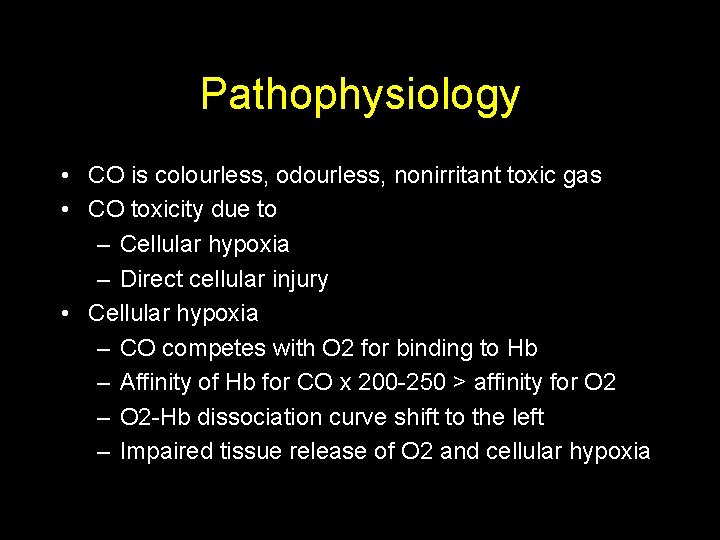 Carbon monoxide poisoning Intensive Care Medicine Seminar Royal