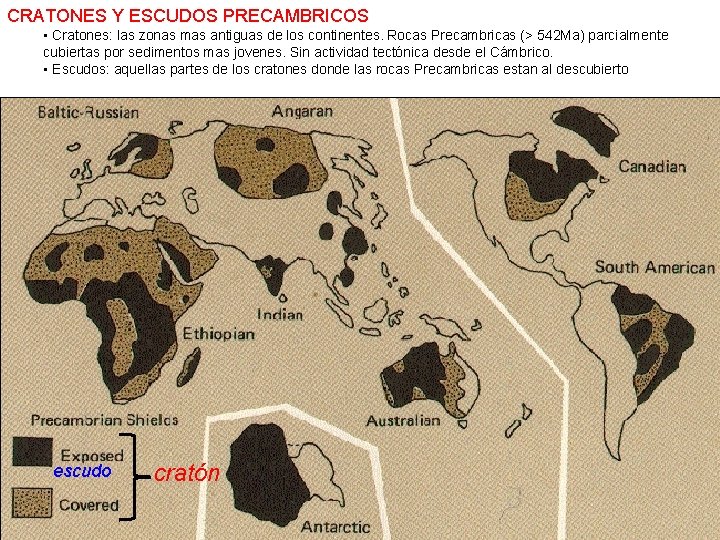 Tema 2 tectnica de placas CRATONES Y ESCUDOS
