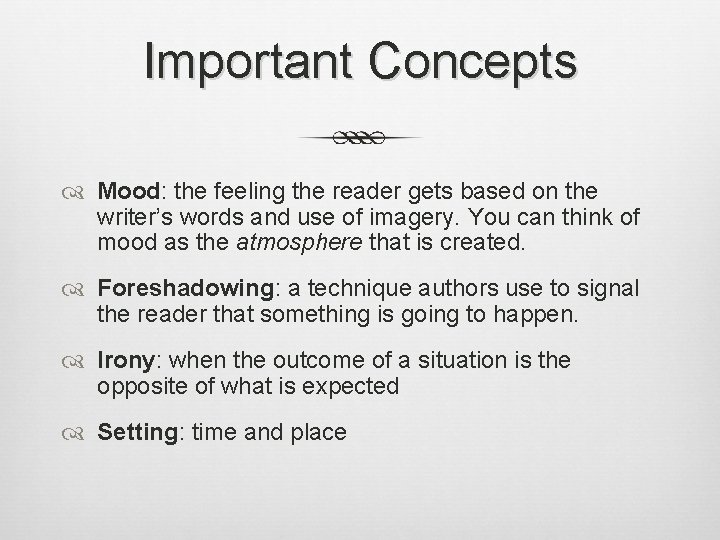 The Landlady Roald Dahl Important Concepts Mood the