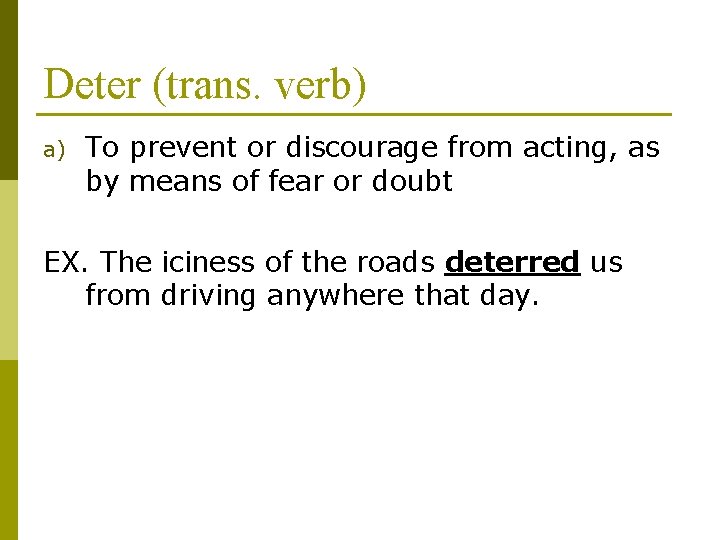 English 9 Vocabulary Lesson 11 Stops and Delays