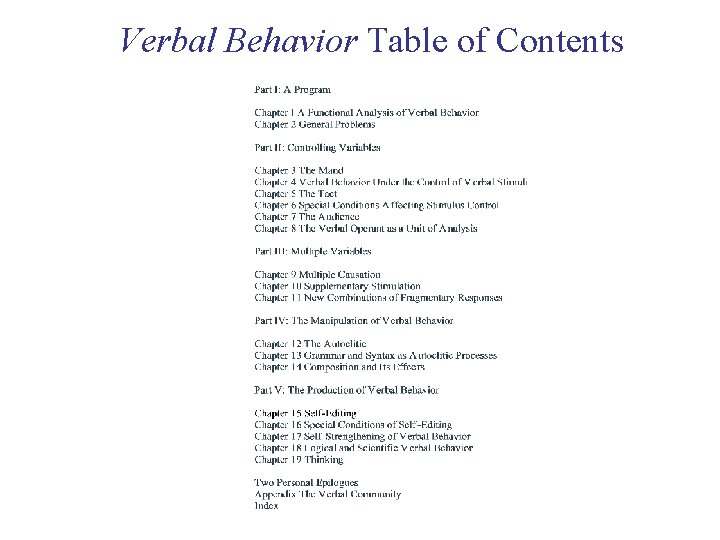 B F Skinners Analysis of Verbal Behavior Mark